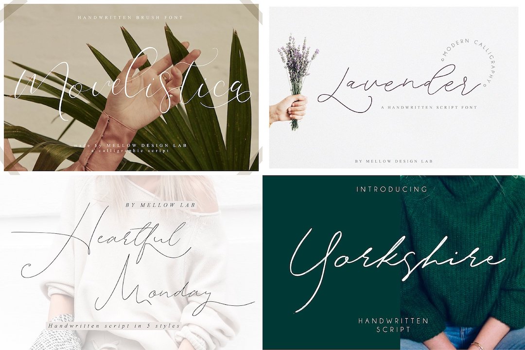 154款飘逸连笔手写英文字体合集 – UISUM