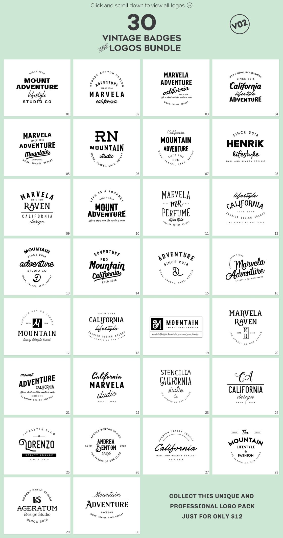 Vintage Badges and Logos Bundle V02 – UISUM