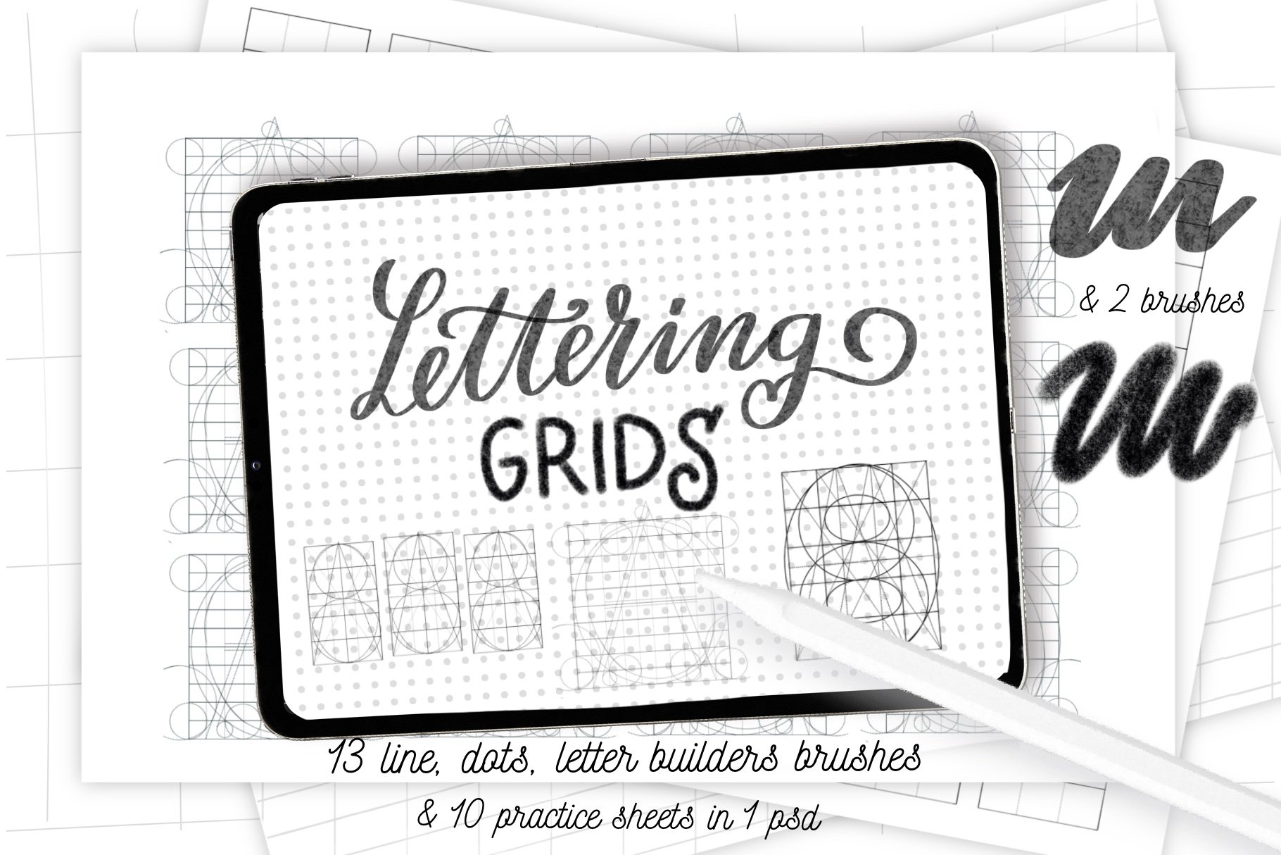 Procreate lettering grids set By Let’s Art – UISUM