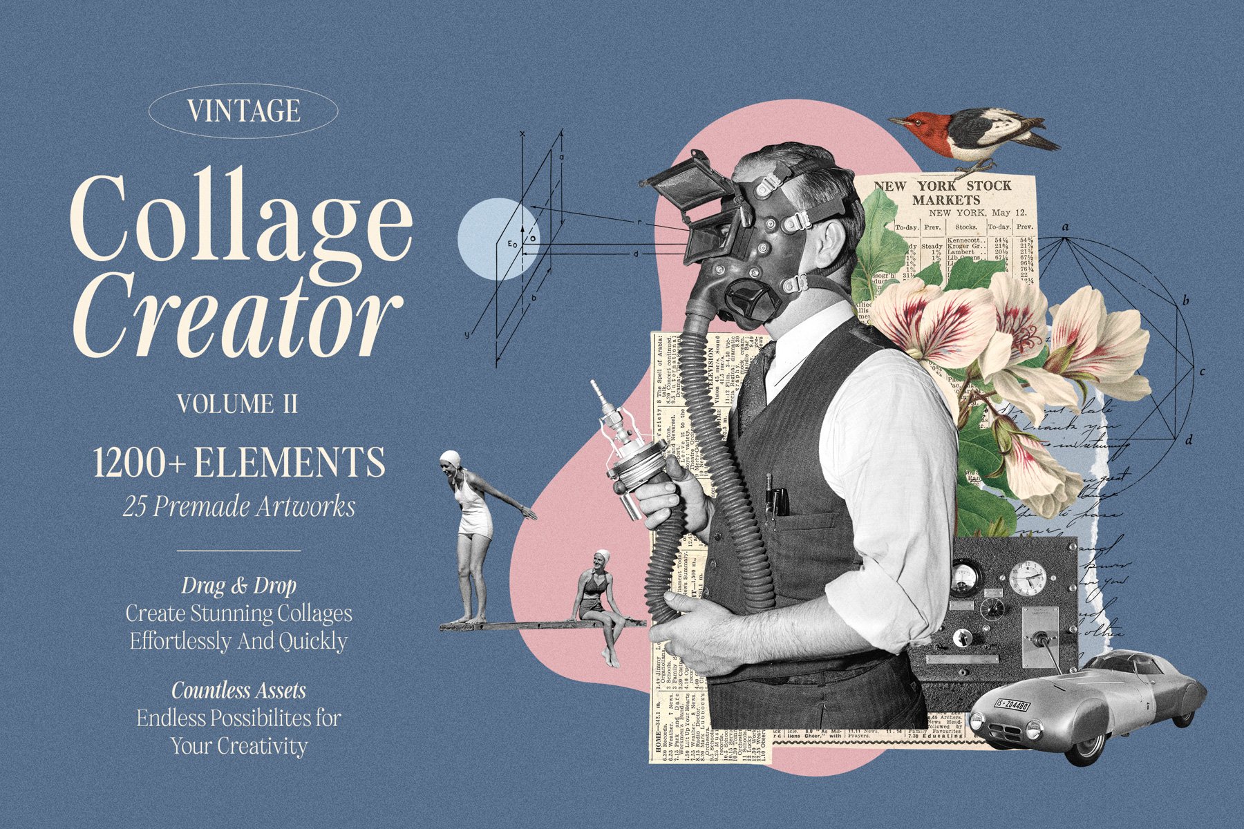 Surreal Collage Art Creator Mega Pack with over 1000+ Elements/Designs ...